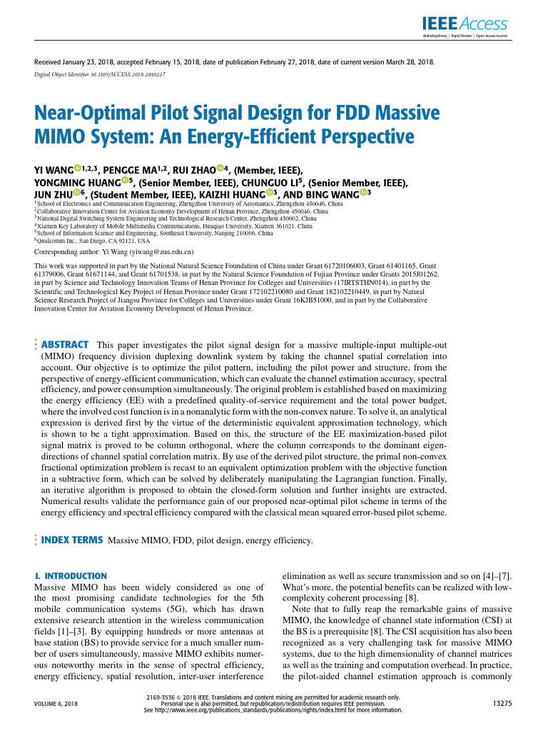 Near Optimal Pilot Signal Design For Fdd Massive Mimo System An Energy