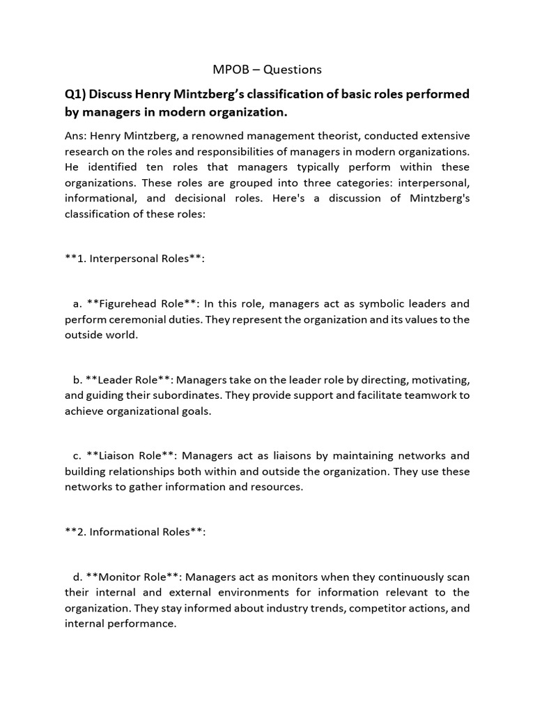 MPOB - Sample Questions | PDF | Decision Making | Goal