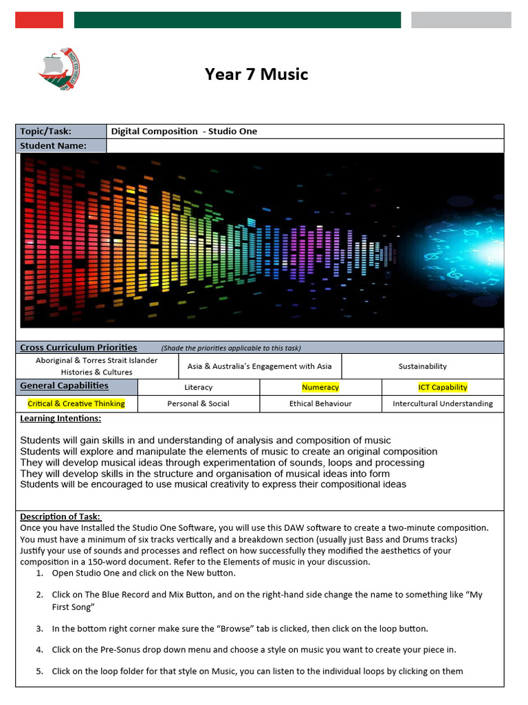 Yr 7 Composition Task | PDF
