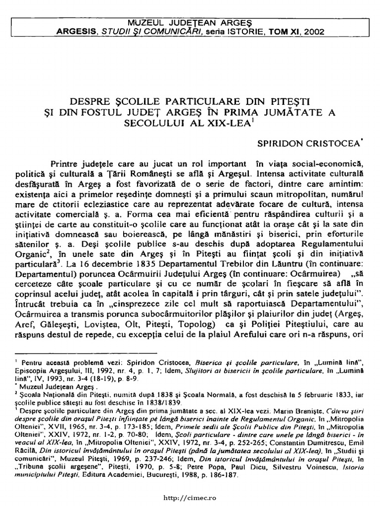 Argesis 11 Studii Si Comunicari Muzeul Judetean Arges 2002 - 497 | PDF