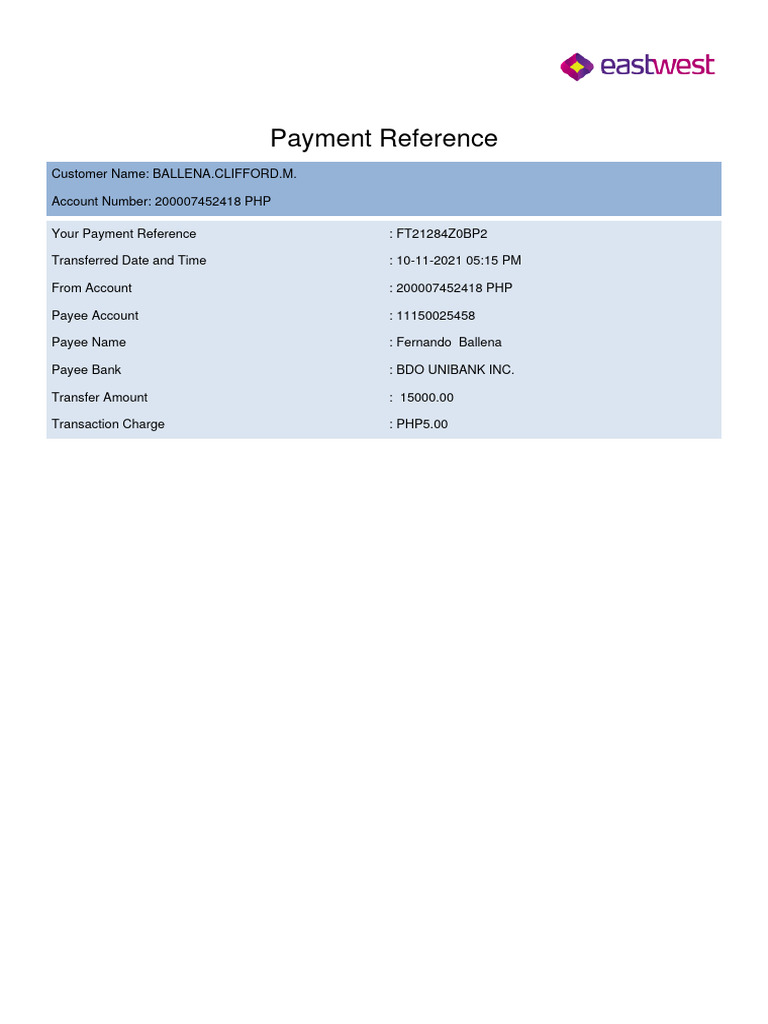 Payment Reference | PDF