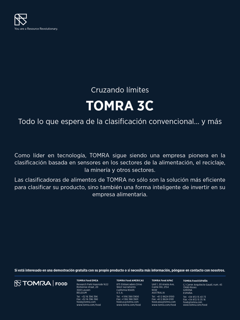 Tomra Food Tomra 3c Es HRNC | PDF