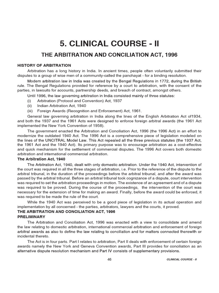 Arbitration and Conciliation Act 1996 | PDF | Arbitration | Arbitral Tribunal