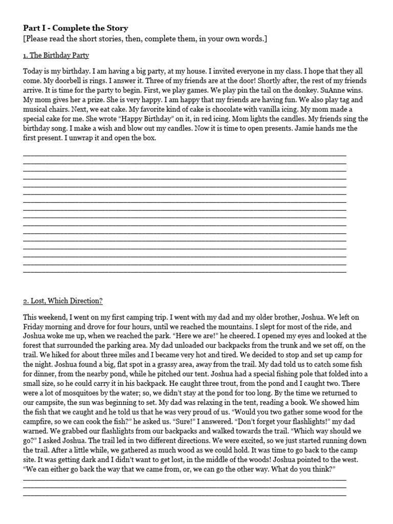 Complete The Story | PDF