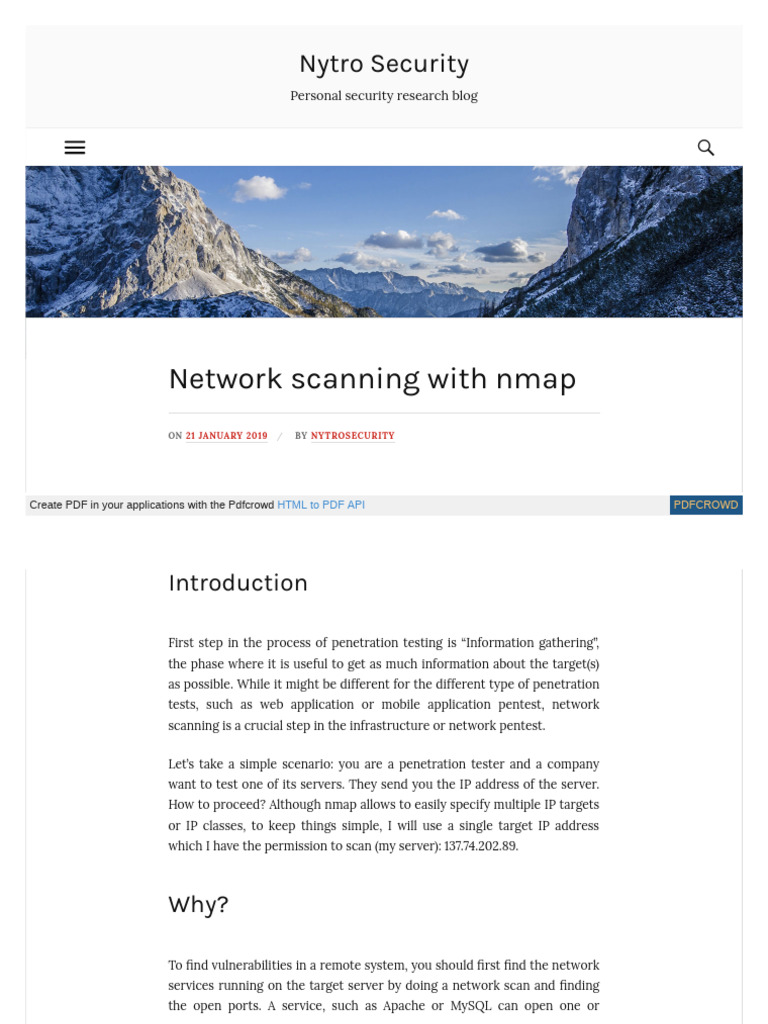 Network Scanning With Nmap | PDF