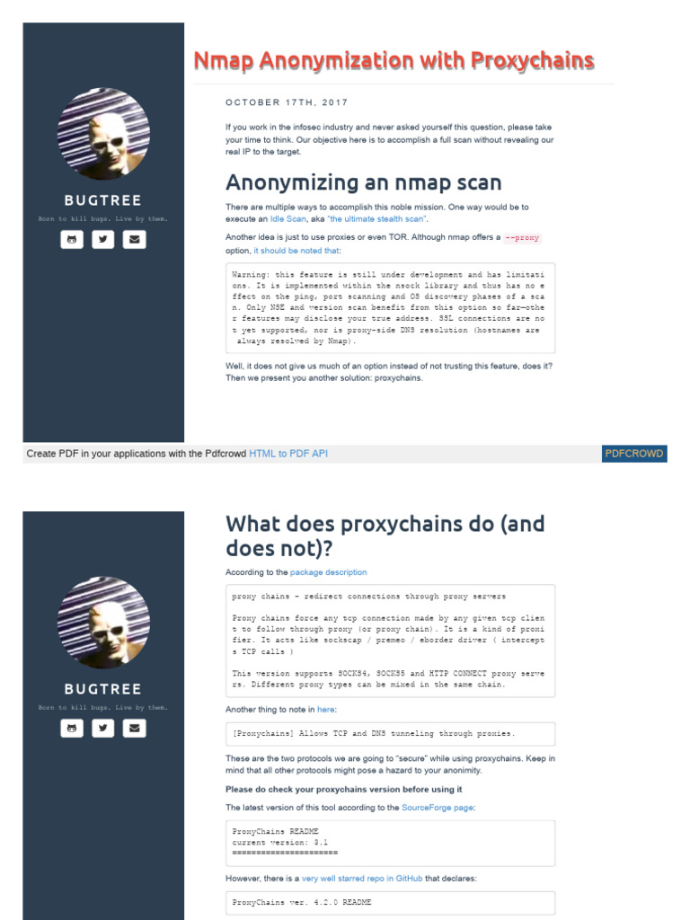 Nmap Anonymization with Proxychains | PDF | Transmission Control ...