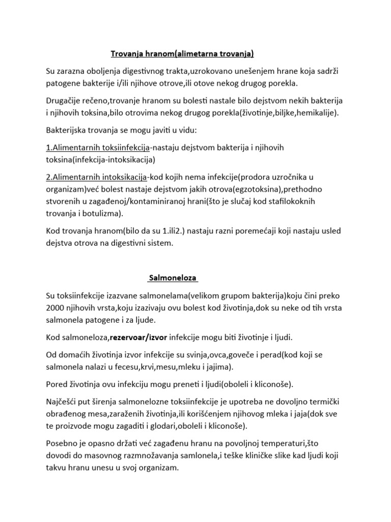 Trovanja Hranom | PDF