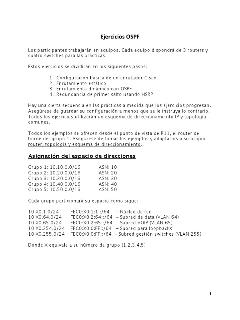 04 OSPF Exercises | PDF | Dirección IP | Yo Pv6
