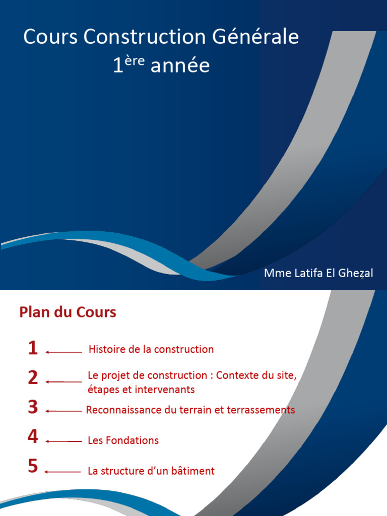 Cours Construction 1ère Année | PDF