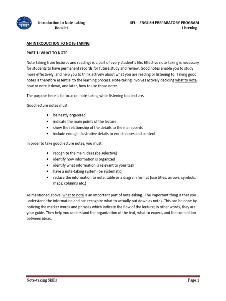 Introduction_to_Note_taking | PDF