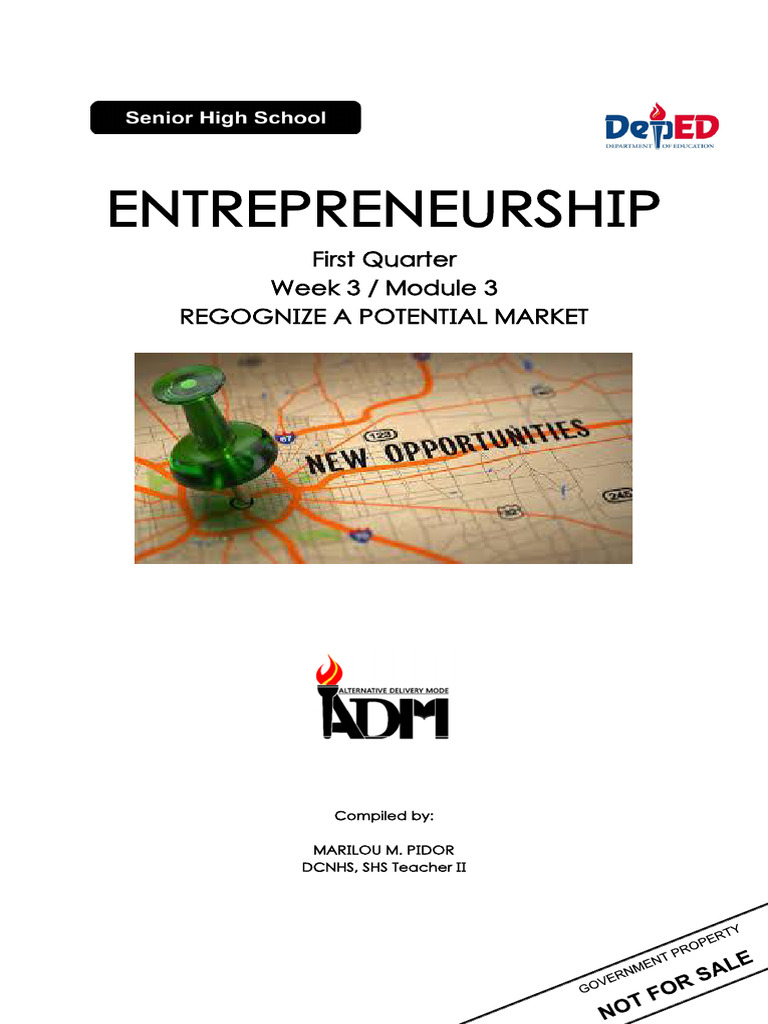 Q1 W3 MODULE 3 Recognize A Potential Market Student 020305 | PDF