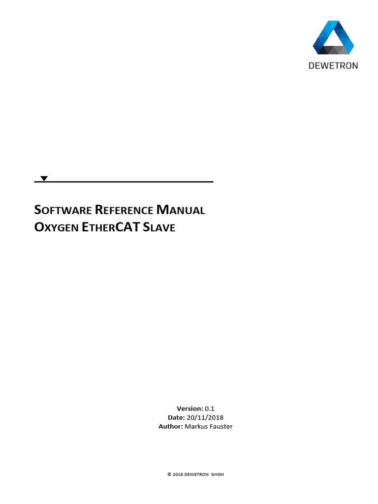 DEWETRON Oxygen EtherCAT Slave Reference R3.3.3 | PDF