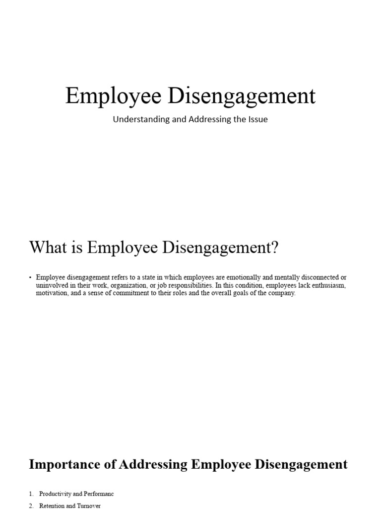 Employee Disengagement | PDF