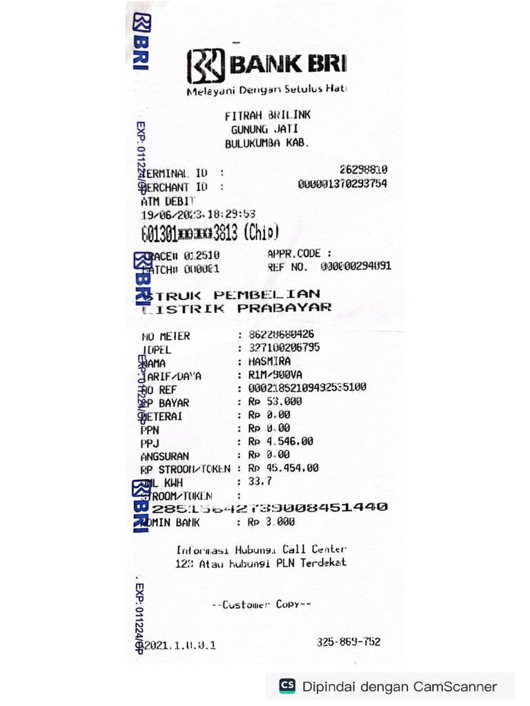Bukti Pembayaran Listrik | PDF
