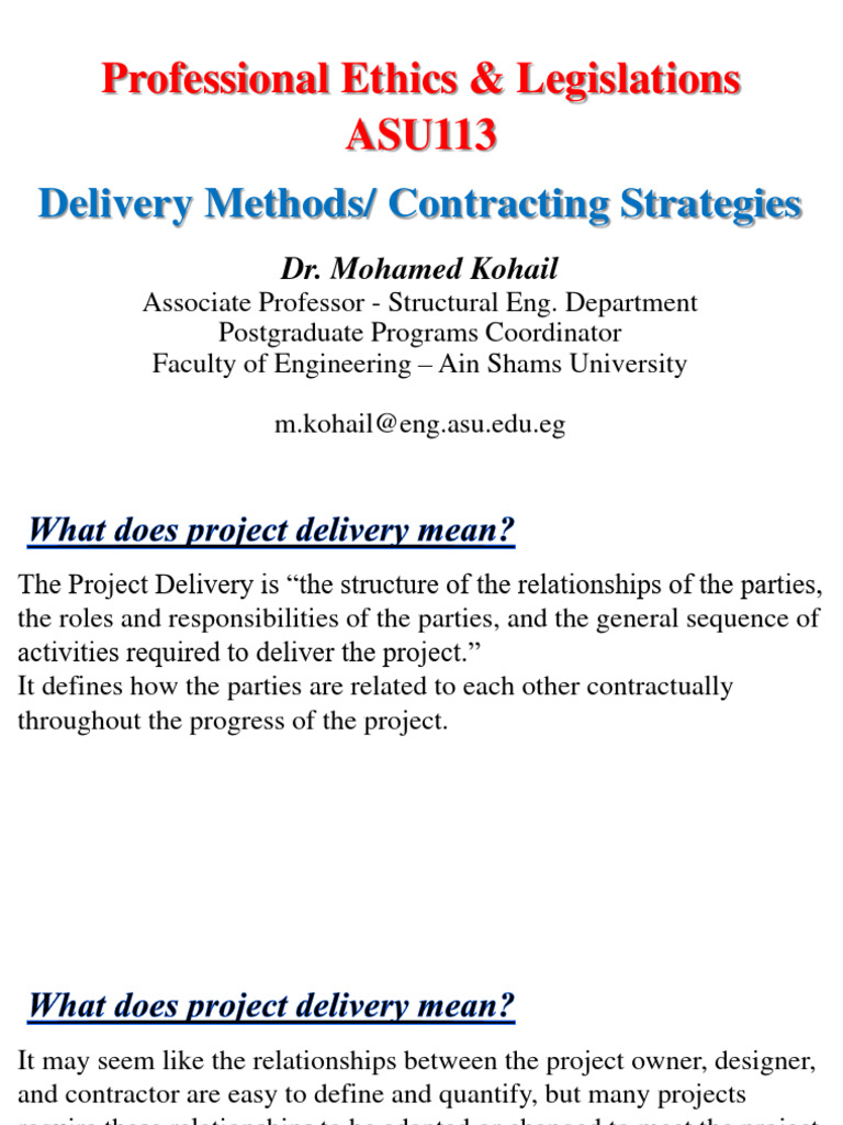 ASU113 - Lec 4 Delivery Methods | PDF
