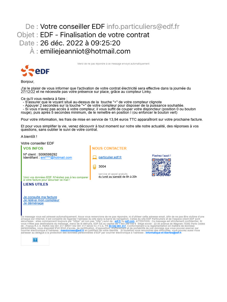 EDF - Finalisation de Votre Contrat | PDF