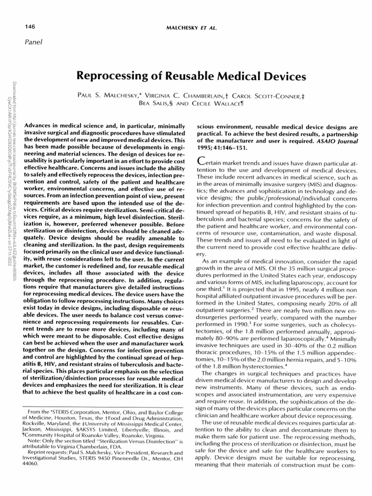 Reprocessing of Reusable Medical Devices.4 | PDF | Wellness | Science ...