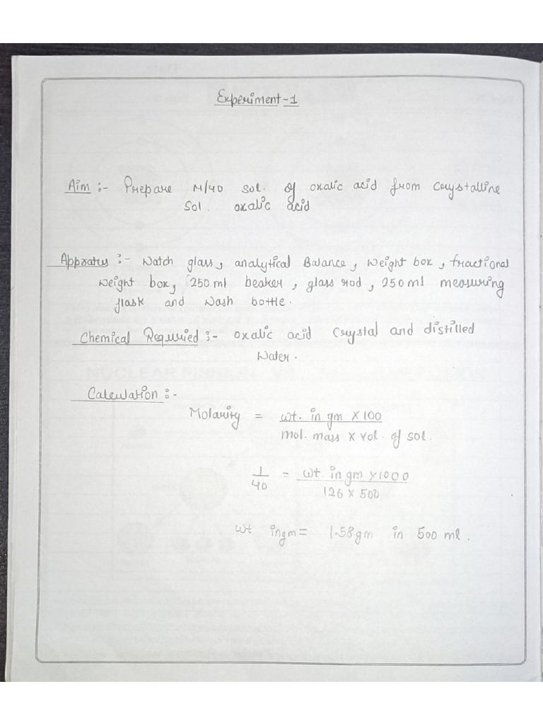 12th (Chemistry Practical) | PDF