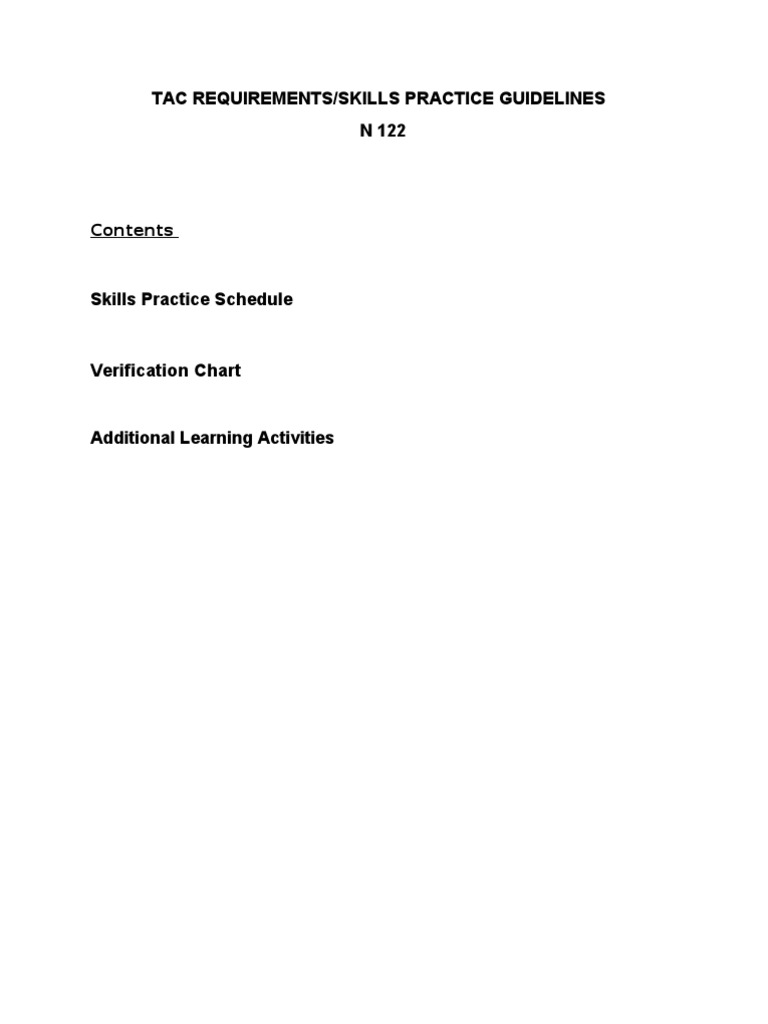 Tac Requirements/Skills Practice Guidelines N 122 | PDF | Dose ...