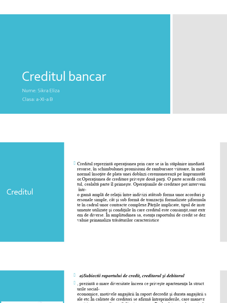 Creditul Bancar | PDF