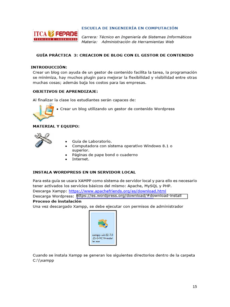Guia Practica (WORDPRESS) Semana 5 Creacion de Un Blog | PDF | Informática