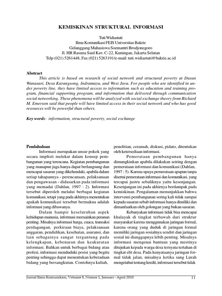 Kemiskinan Struktural Informasi | PDF