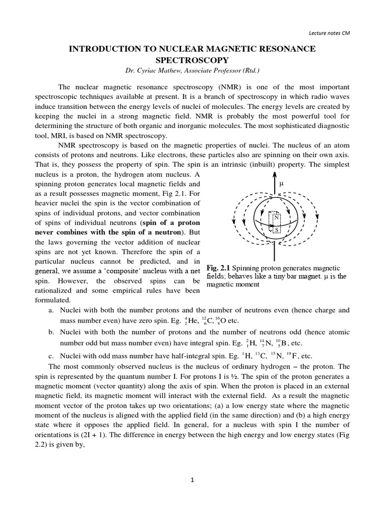 NMR Spectroscopy Basics | PDF