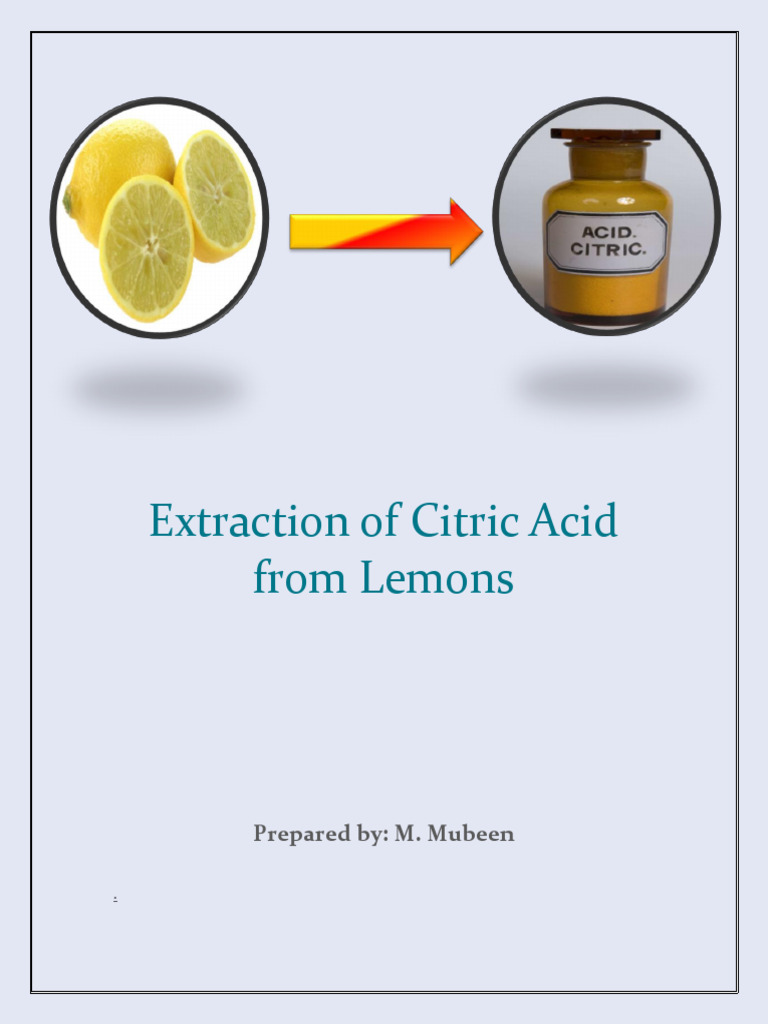 Extraction of Citric Acid From Lemons & Peels | PDF