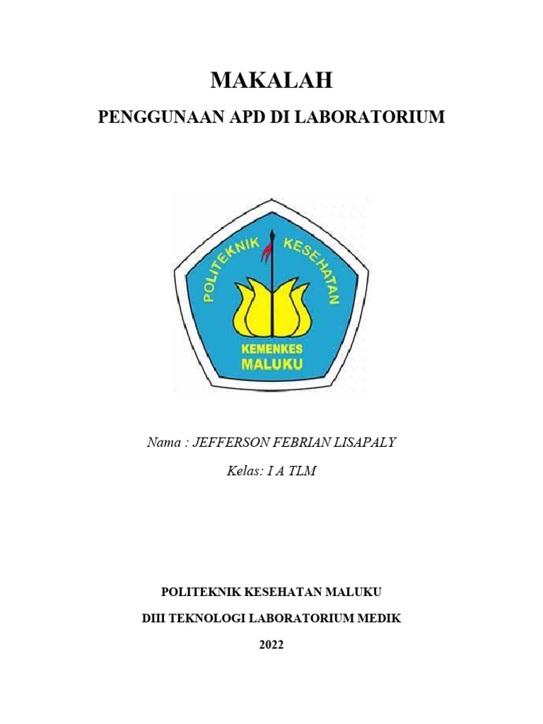 Penggunaan APD Di Dalam Laboratorium - JEFFERSON FEBRIAN LISAPALY | PDF