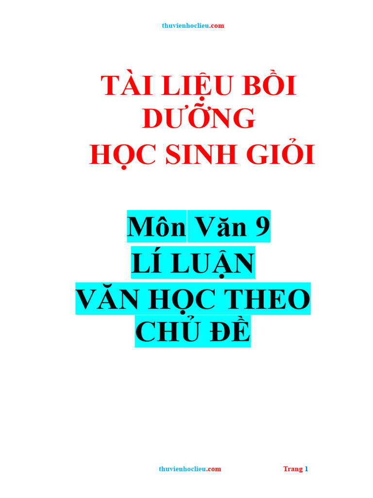 Boi Duong HSG Ngu Van 9 Li Luan Theo Chu de | PDF