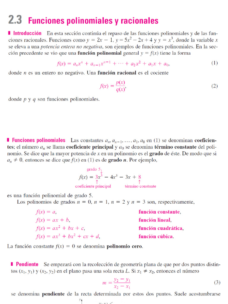 Funciones Polinomiales y Racionales | PDF