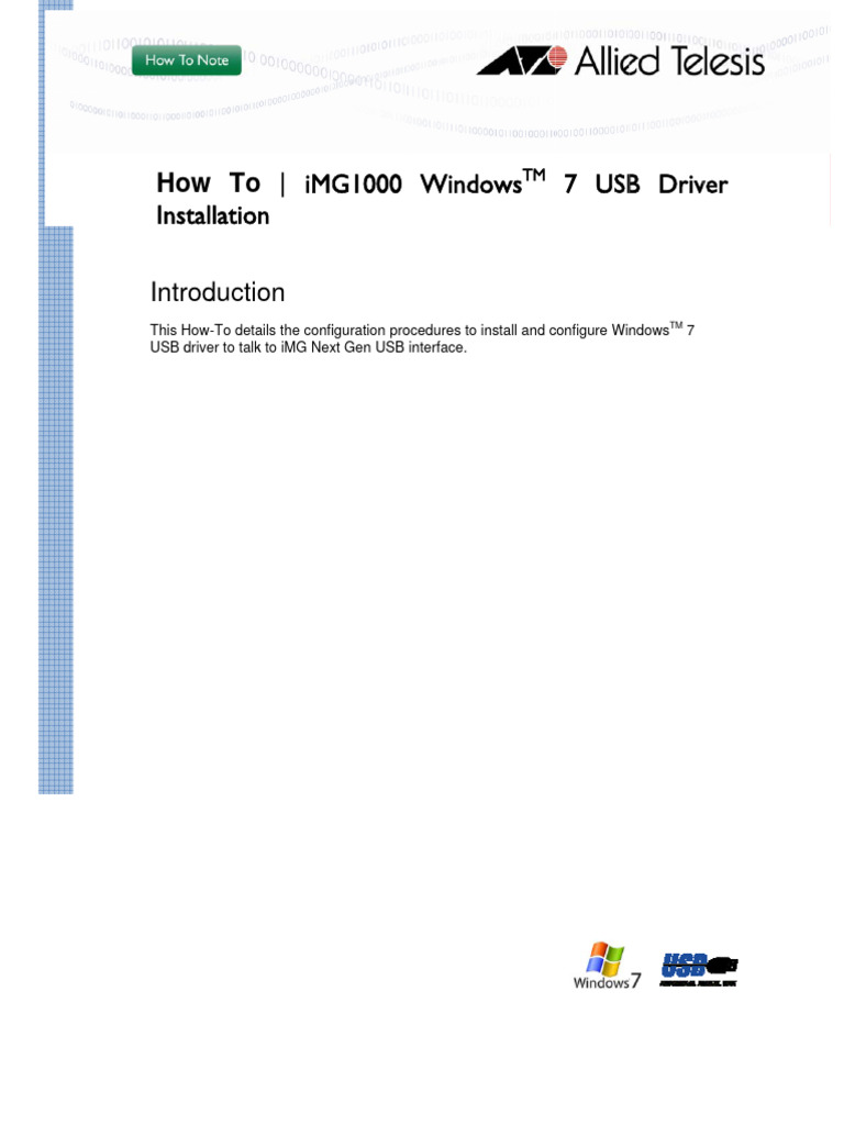 AT iMG1000 USB DriverUpdate A2 | PDF | Device Driver | Usb