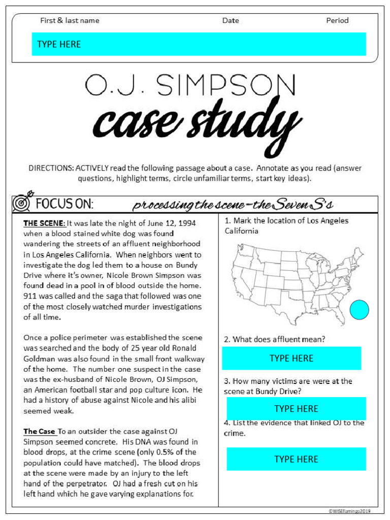 Case Study - OJ & The Seven S's of Crime Scene Investigation | PDF