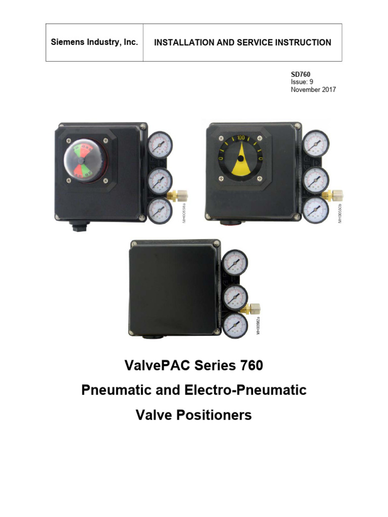 ValvePAC 760 Positioner Installation Guide | PDF | Actuator | Feedback