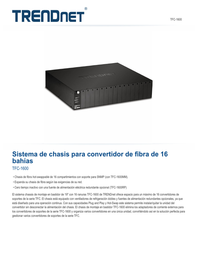 SP Datasheet TFC-1600 (v1.0R) | PDF