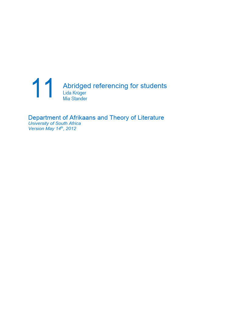 Abridged Referencing For Students | PDF