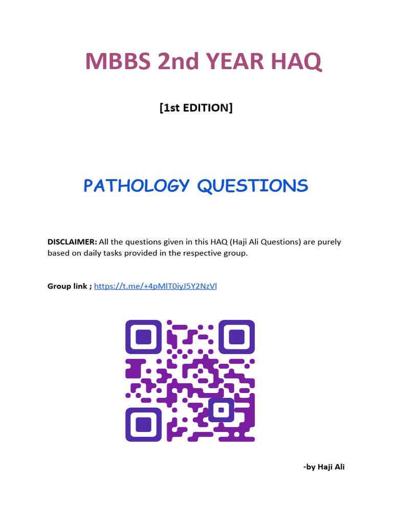 PATHOLOGY HAQ 1st ED | PDF