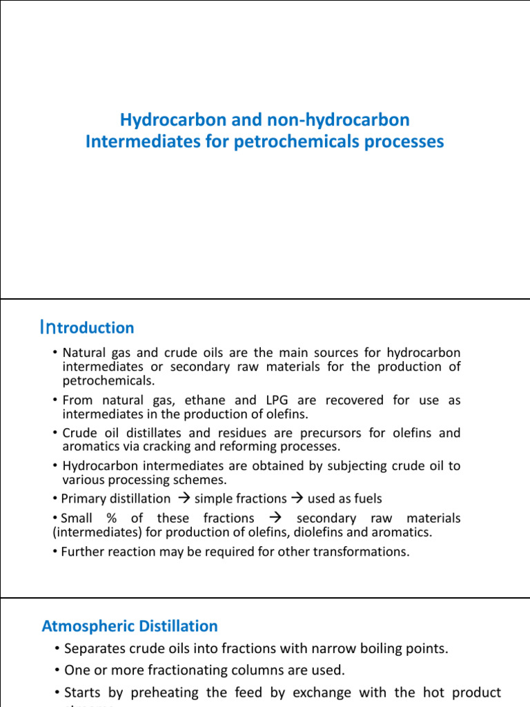 Chap 2 Hydrocarbon and Non-Hydrocarbon Intermediates For Petrochemicals ...