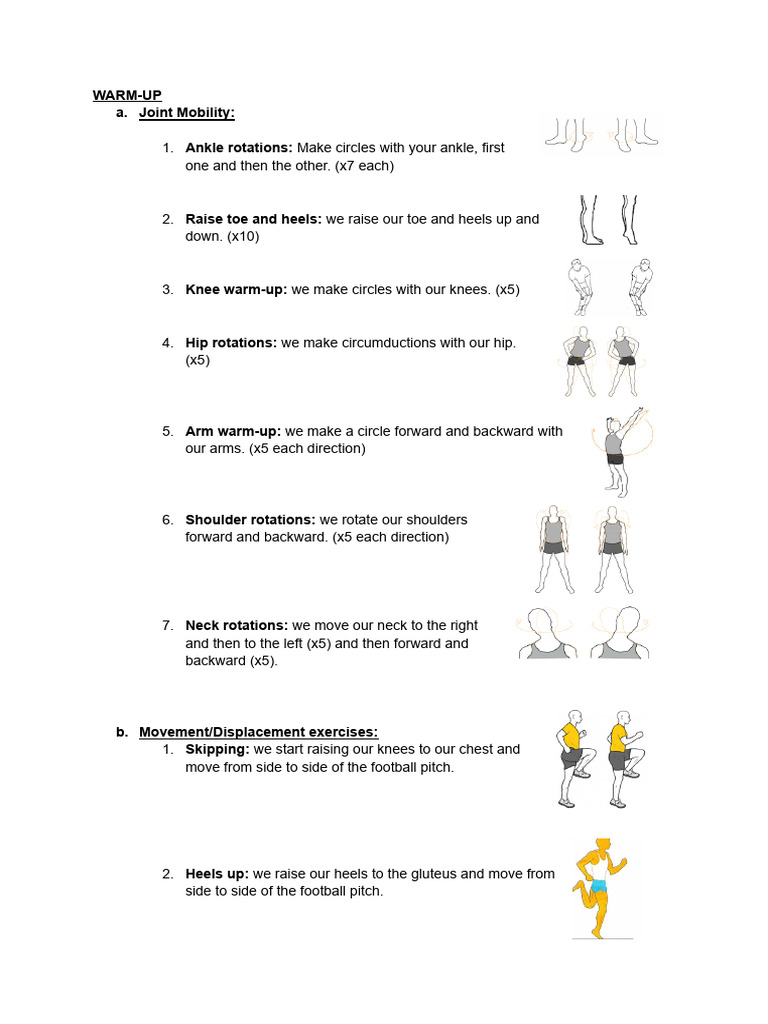 Calentamiento - Warm-Up E.F | PDF