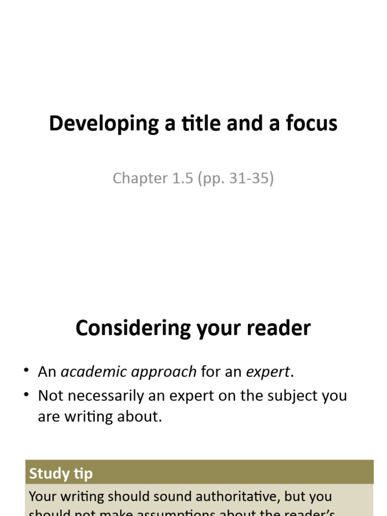 Crafting Focused Academic Titles | PDF | Self-Improvement