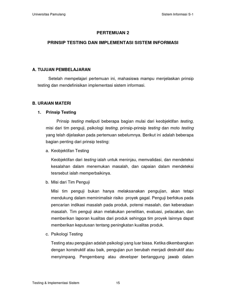 Testing Dan Implementasi Sistem | PDF