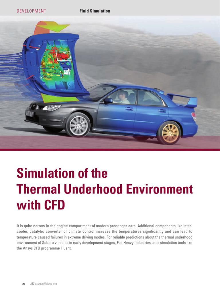 Simulation of The Thermal Underhood Environment With CFD: Development | PDF