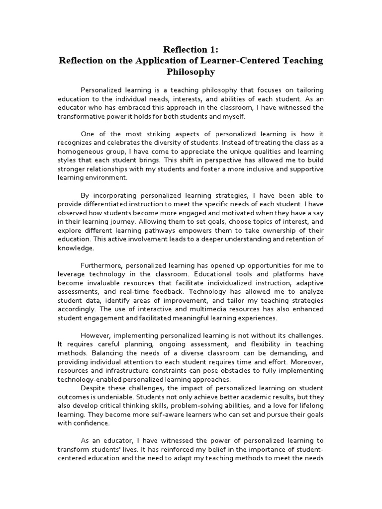 Reflection For IPCRF | PDF