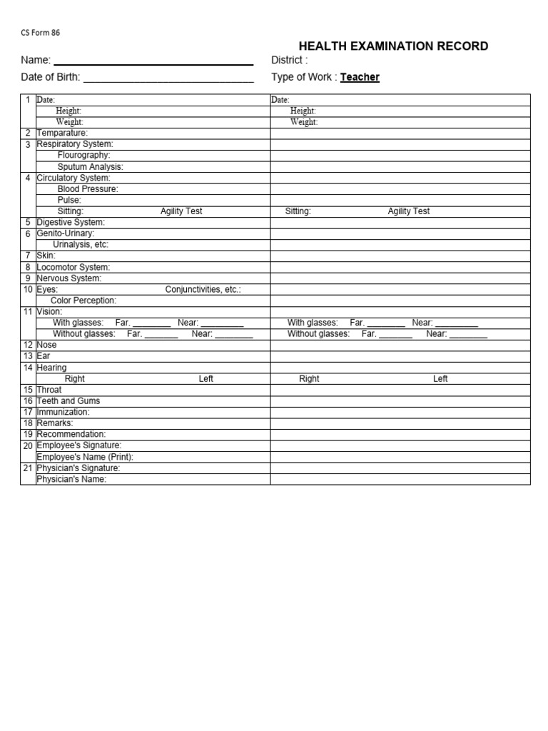 Teachers Health Card NEW | PDF