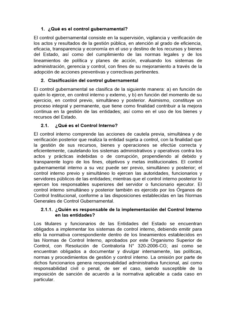Control Gubernamental: Tipos y Principios | PDF | Ciencias sociales