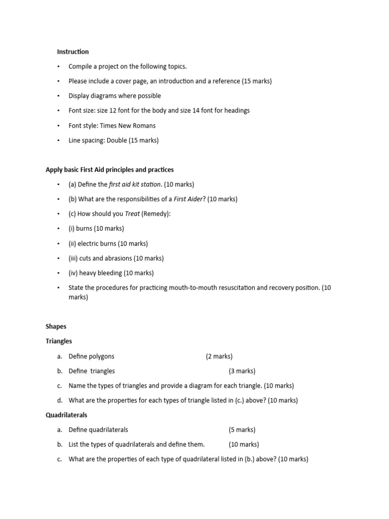 Combined Written Project SBA | Download Free PDF | First Aid ...