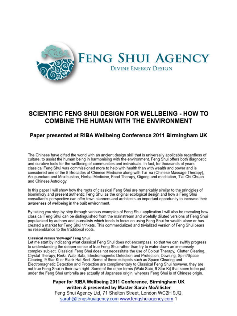 Scientific Feng Shui Design For Wellbeing How To Combine The HUman With ...