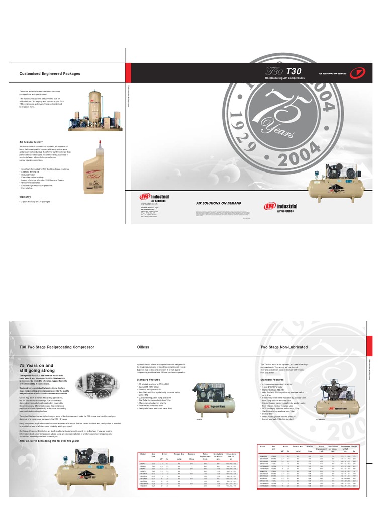 Customised Engineered Packages: Reciprocating Air Compressors | PDF ...