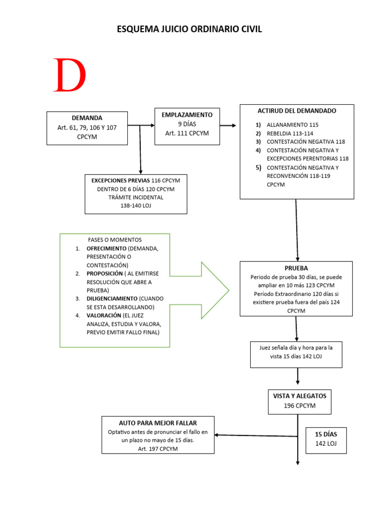 Esquema Juicio Ordinario | PDF