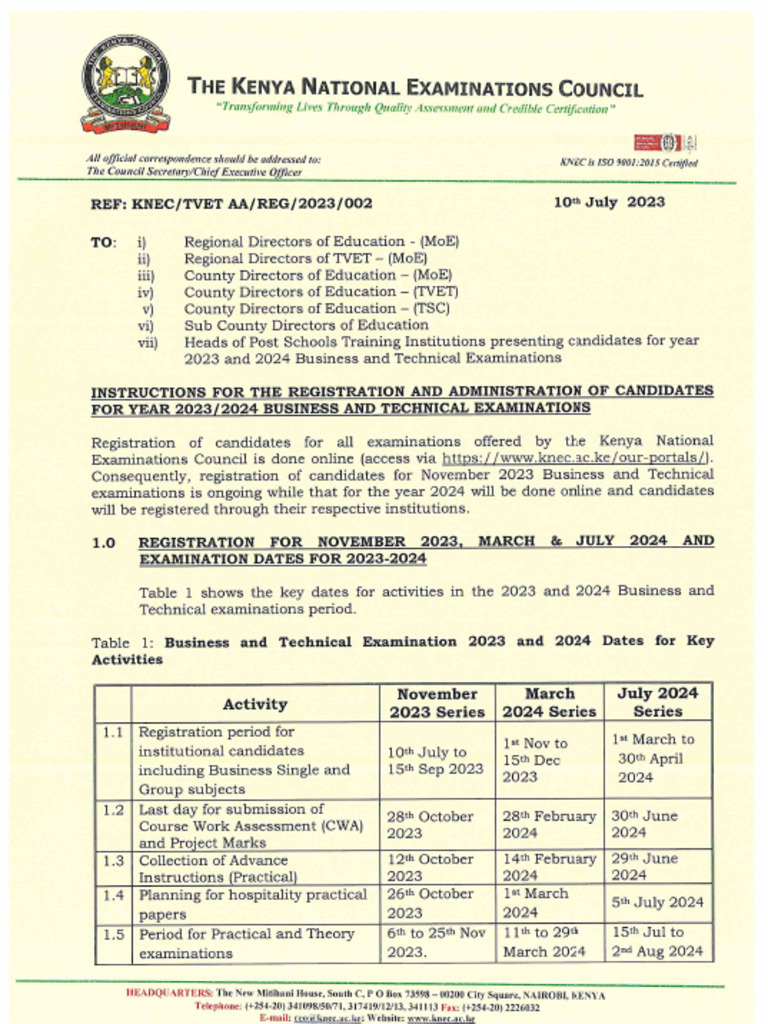 Circular-Instructions For The Registration & Administration of ...